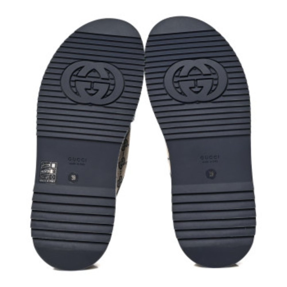 Gucci Monogram Criss Cross Platform Slide Sandals - Gem
